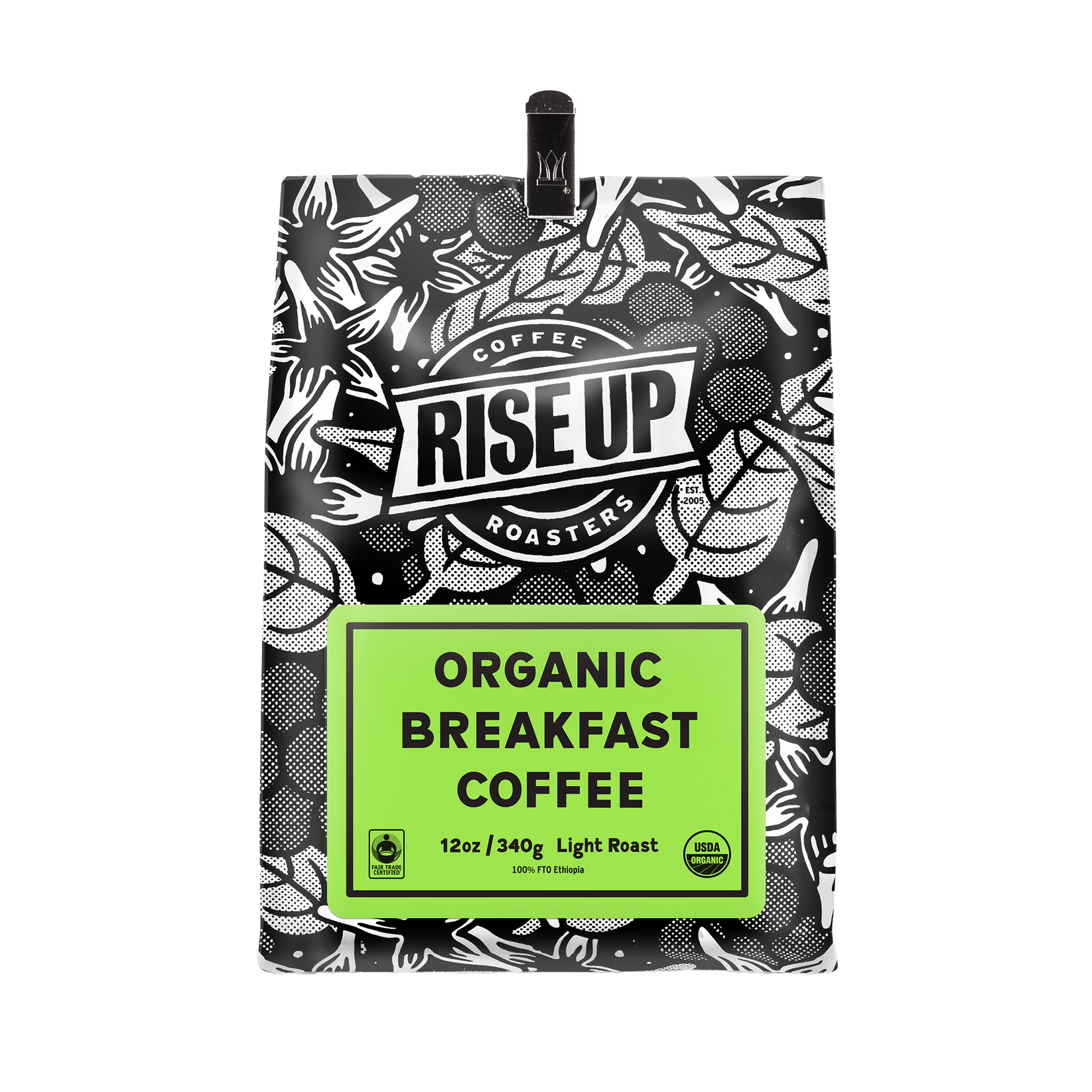 RISE UP COFFEE | 100% FAIR TRADE | 100% ORGANC | 100% MOLD FREE